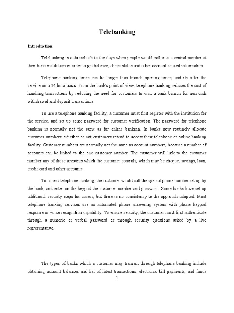 Tele Banking | PDF | Interactive Voice Response | Automated Teller Machine