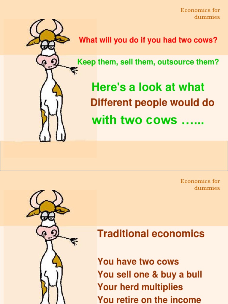 Two Cows: A Humorous Economic Guide | PDF | Finance & Money Management