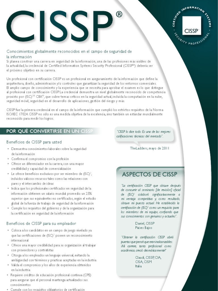 Certificacion CISSP | PDF | Seguridad de información | Prueba (evaluación)