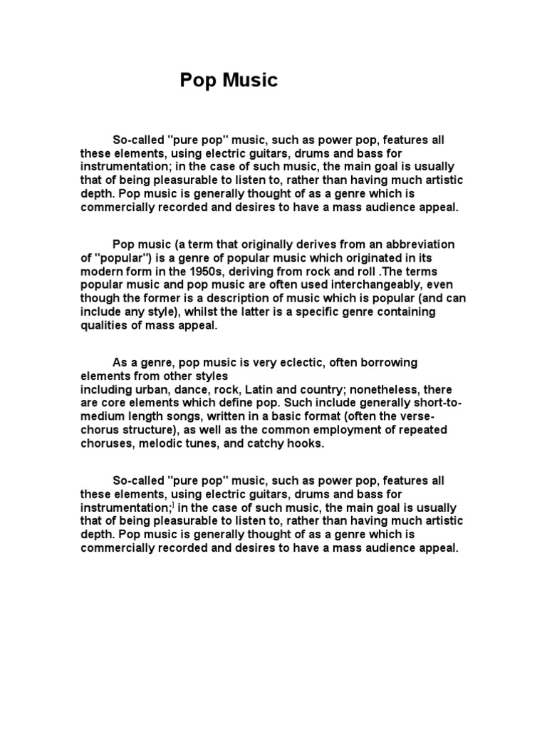 Pop Music | PDF | Pop Music | Country Music