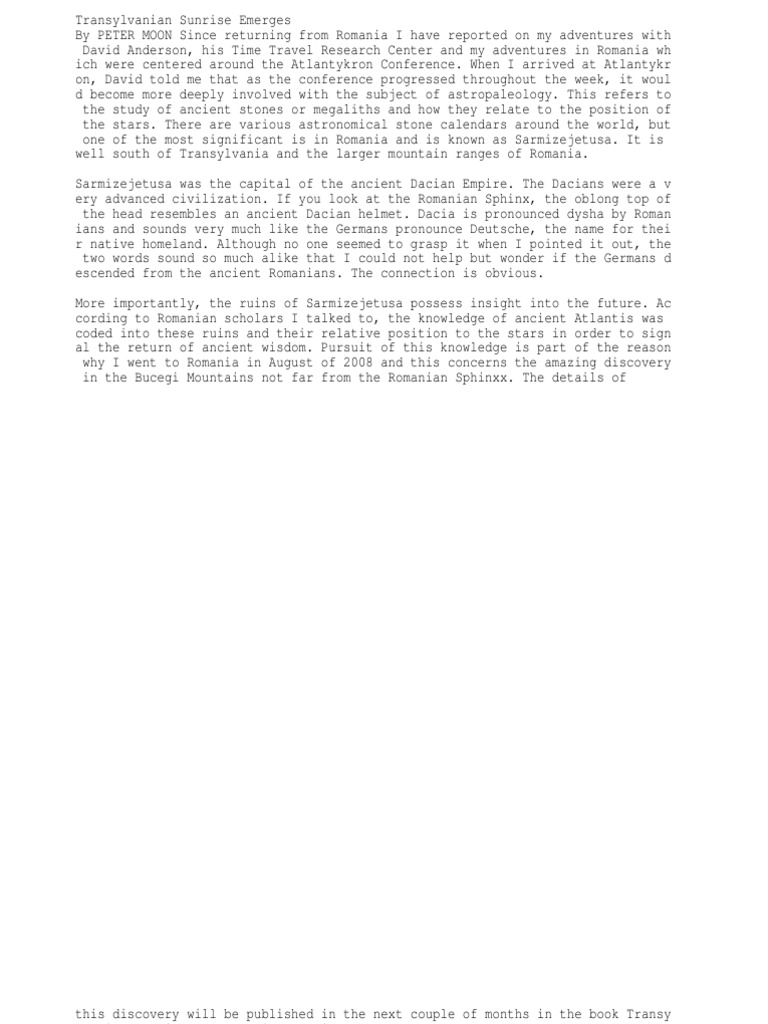 Transylvanian Sunrise Emerges | PDF | Romania