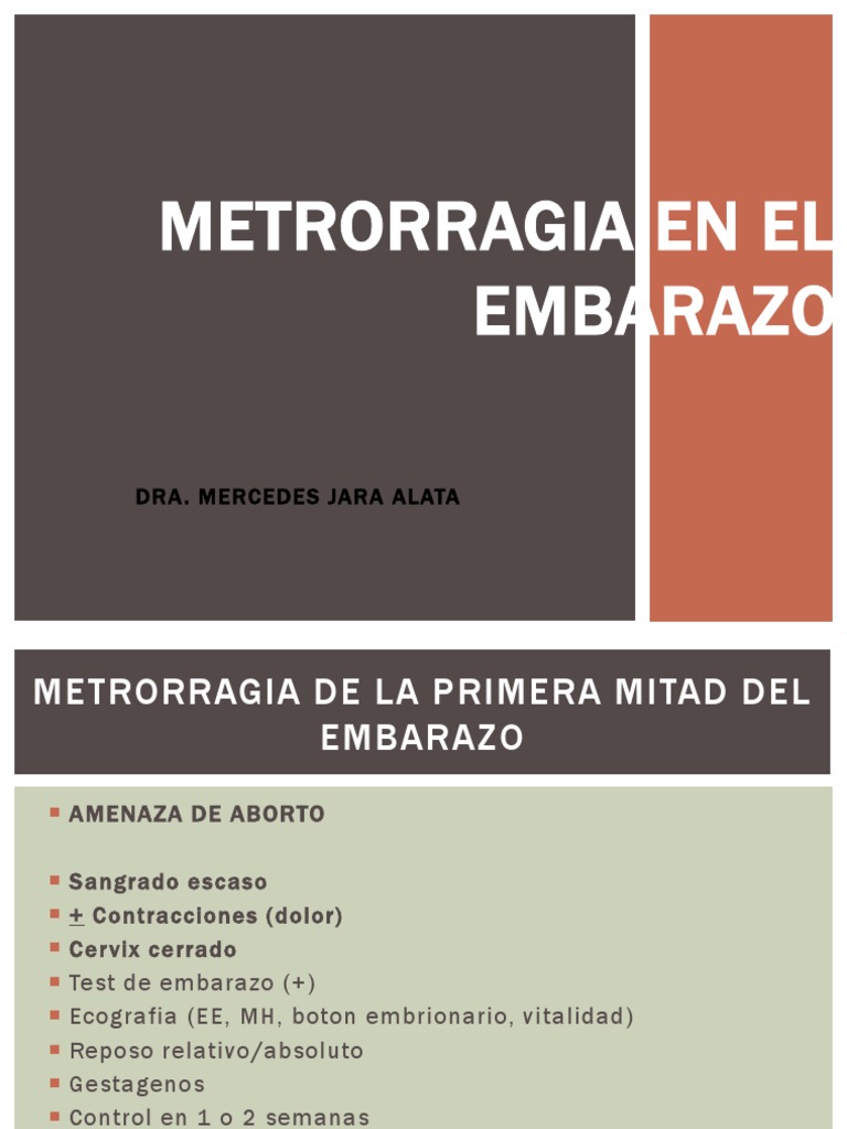 Metrorragia en El Embarazo | PDF