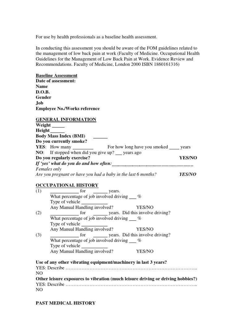 Chestionar Sanatate | PDF | Low Back Pain | Pain