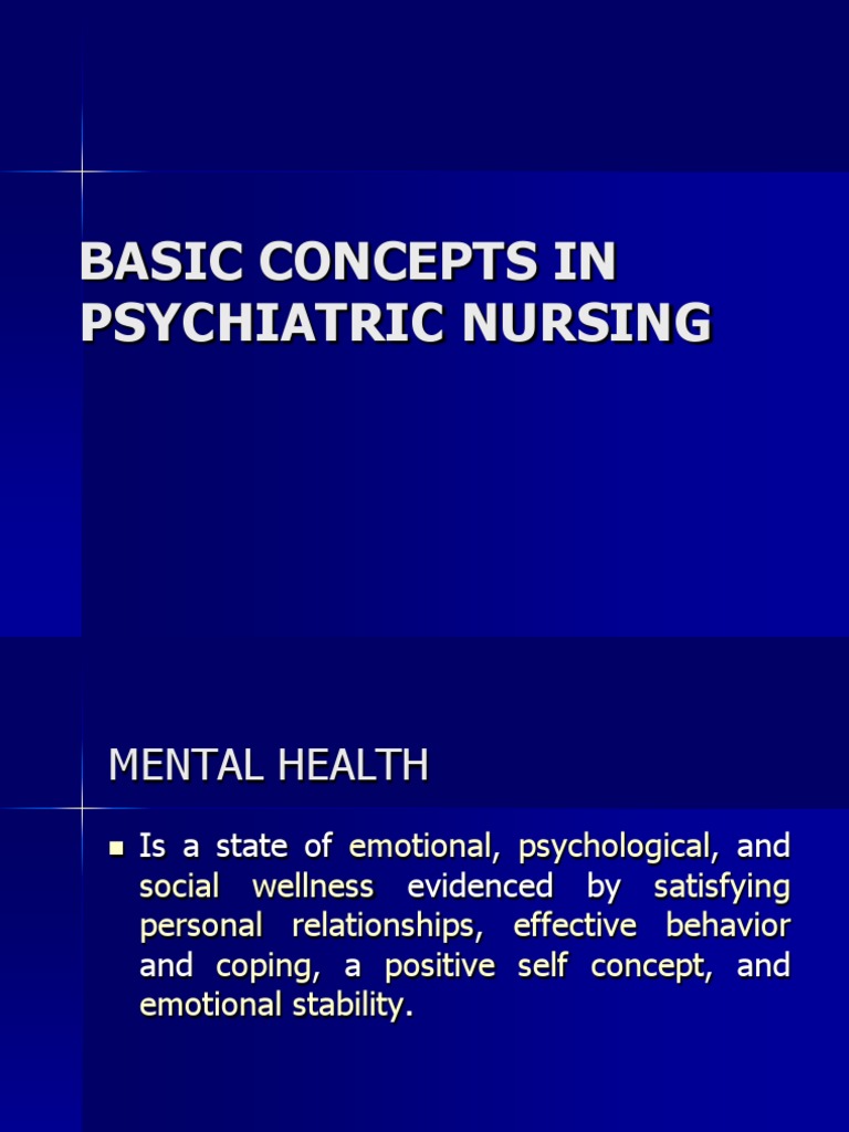 Basic Concepts in Psychiatric Nursing | PDF | Mental Disorder ...