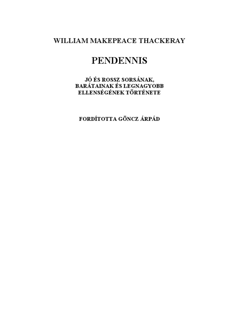 William Makepeace Thackeray - Pendennis | PDF