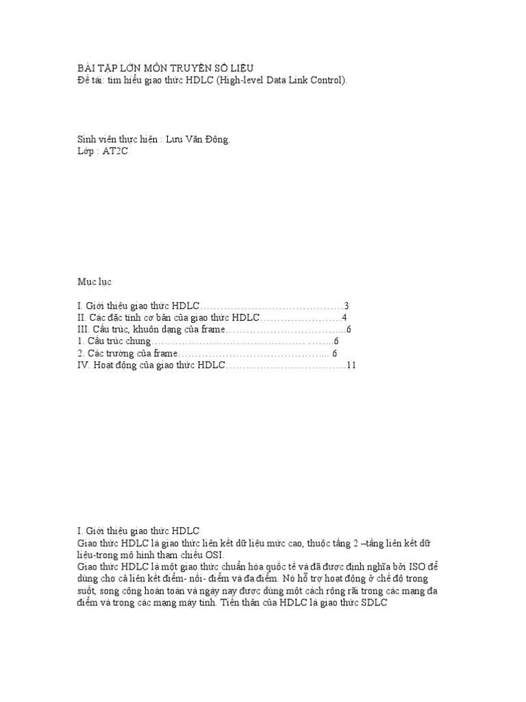 Giao Thuc HDLC | PDF
