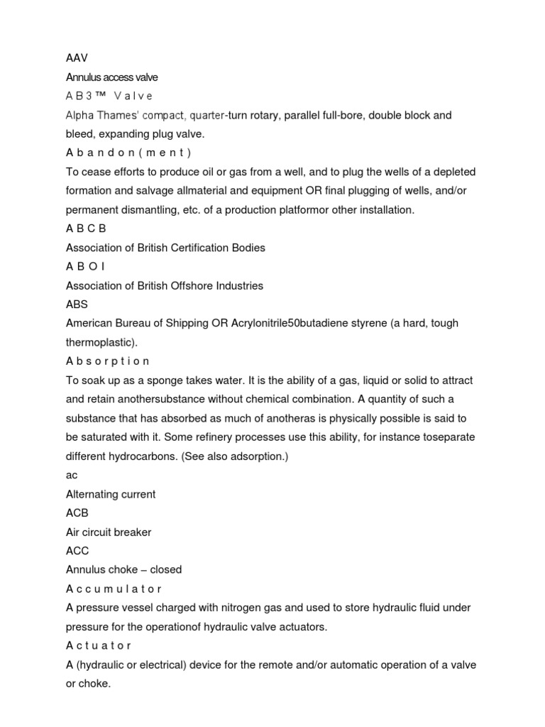 Oil Gas Terminology | PDF