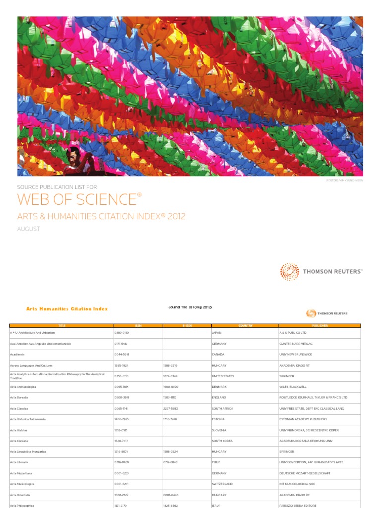 A&HCI Journals | PDF | Academic Journal | England