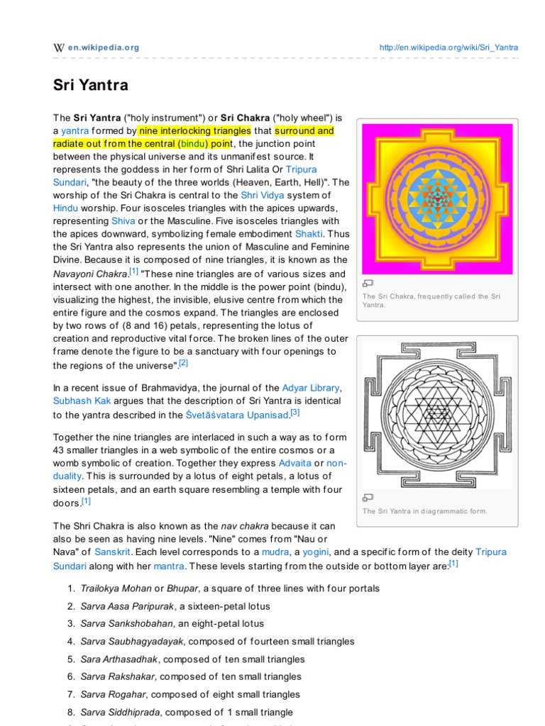 Sri Yantra | PDF | Religious Faiths | Hindu Behaviour And Experience