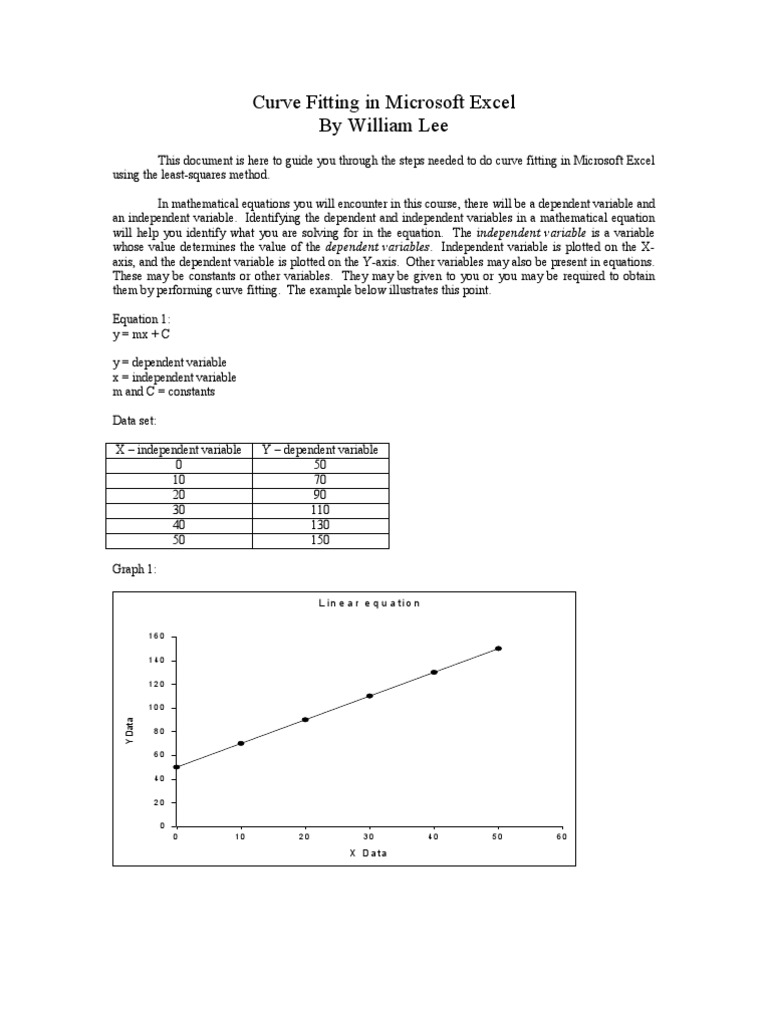 Curve Fitting Excel Guide | PDF