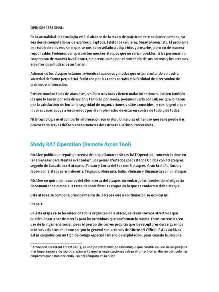 Shady RAT Operation | PDF | Informática | Internet
