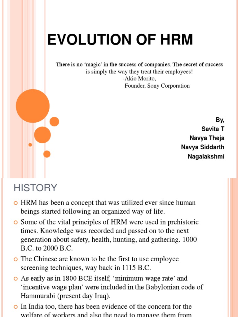 Evolution of HRM | PDF | Human Resource Management | Labour Economics
