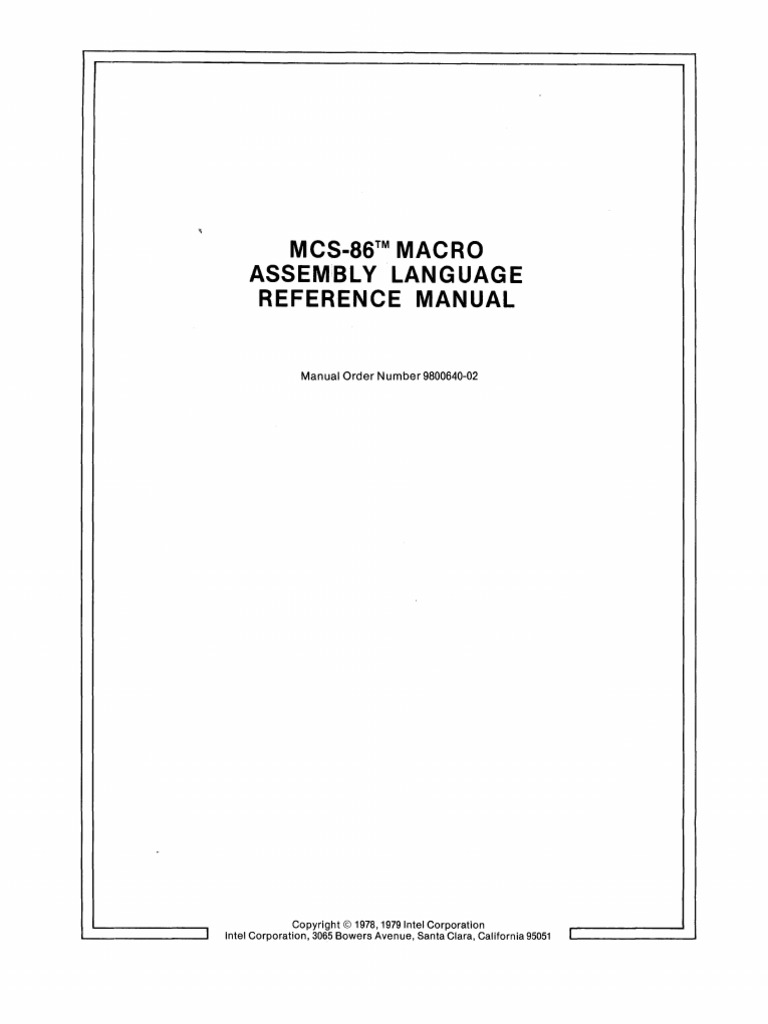 MCS-86 Macro Assembly Language Manual Sep79 | PDF | Assembly Language ...