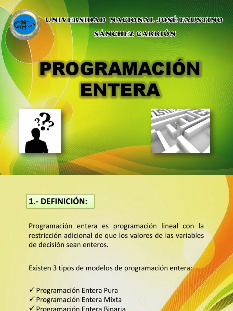 Modelos de Programación Entera | PDF | Conceptos matemáticos ...
