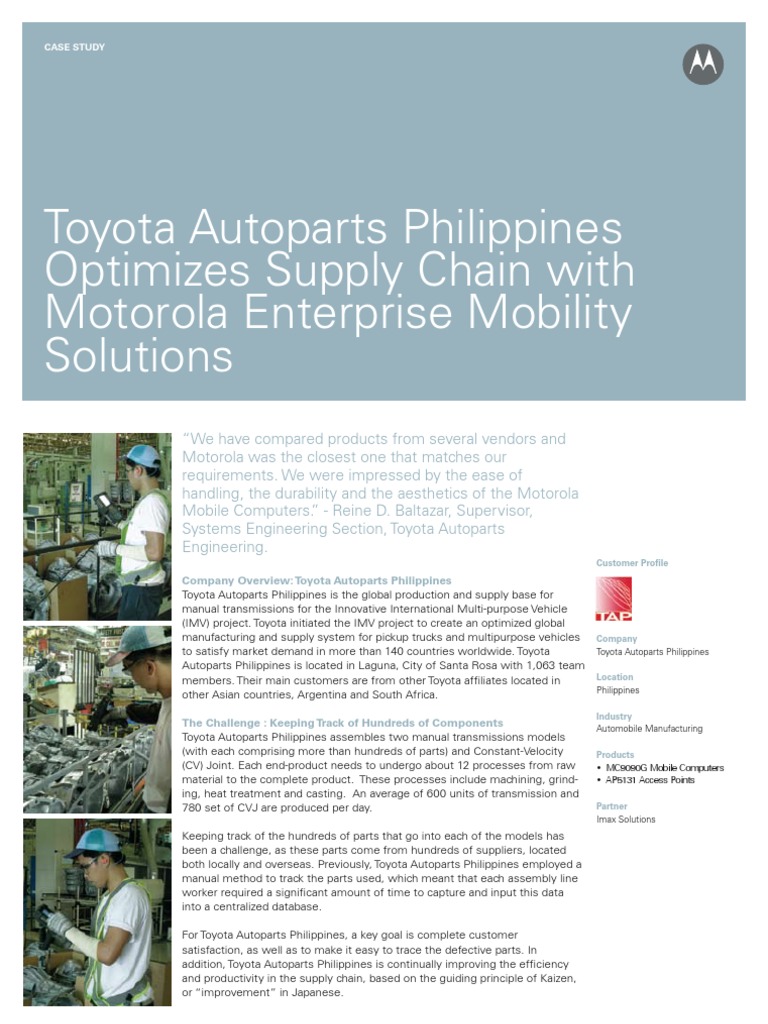 Toyota Autoparts Case Study | PDF | Barcode | Wireless Lan