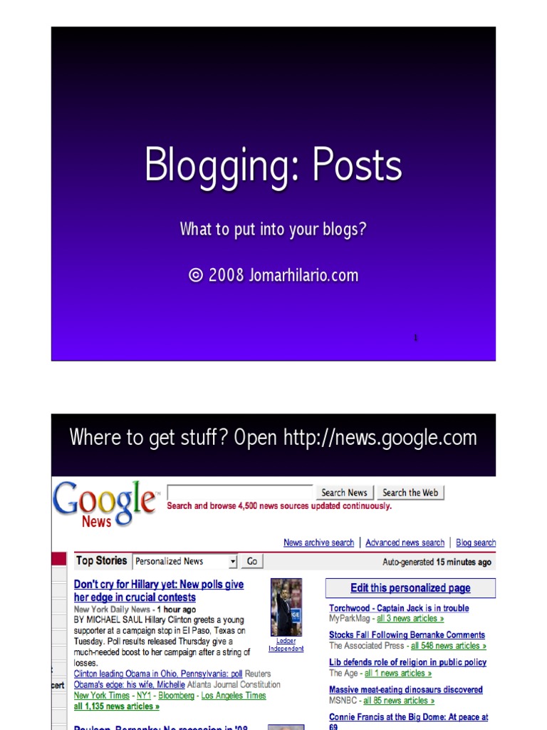 Blogging Posts What To Put Into Your Blogs Pdf Blog News