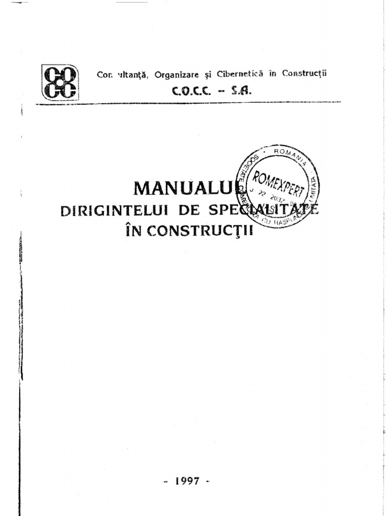 Manual Diriginte de Santier | PDF