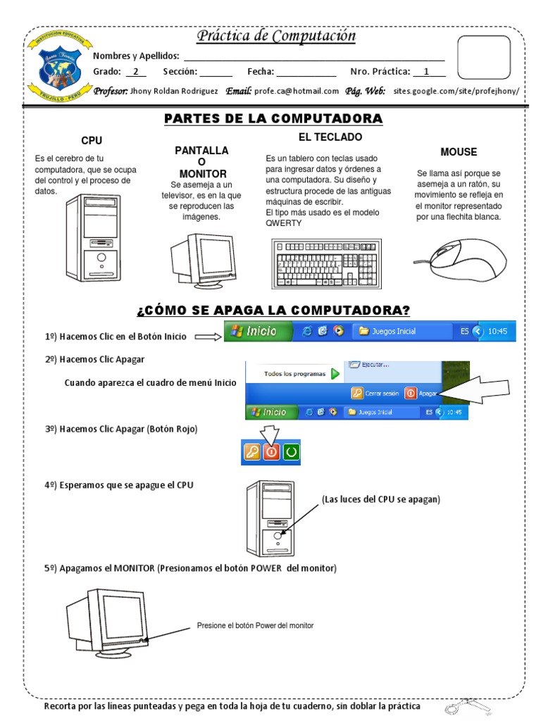 Computación - Primaria 2º - Práctica 1 | PDF