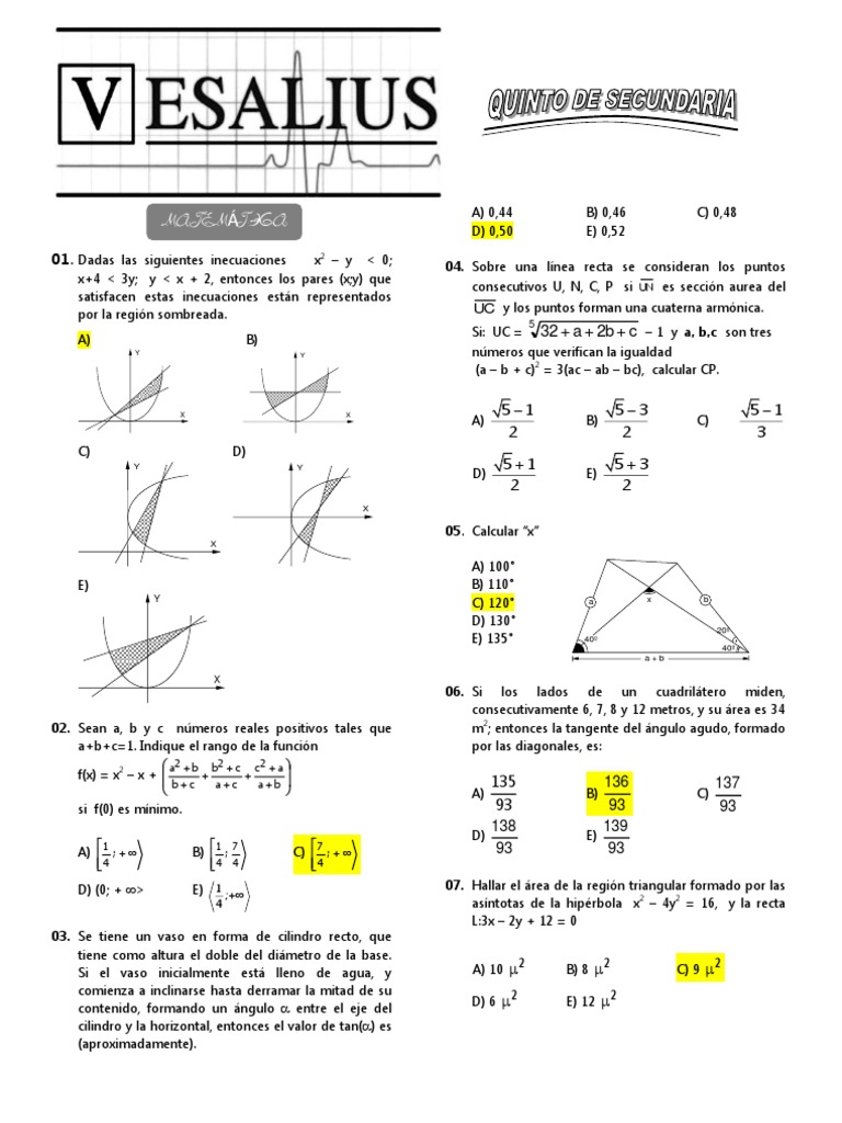 Problemas de Álgebra - Repaso | PDF