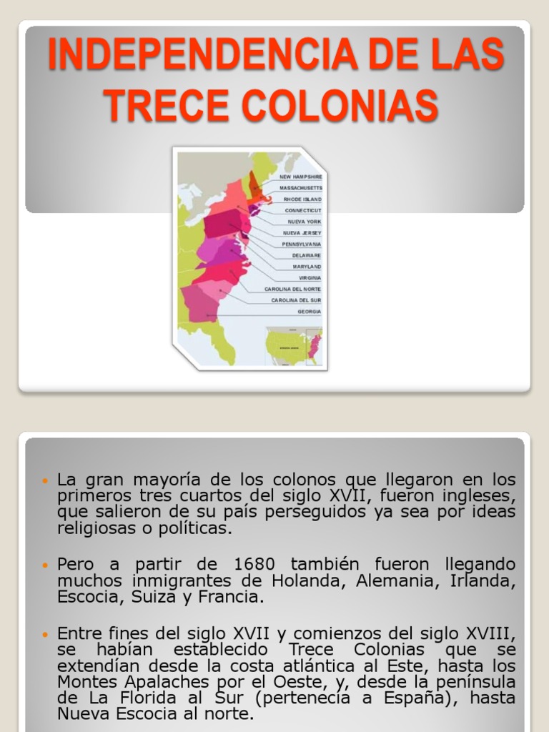 Las Trece Colonias | PDF | Declaración de independencia de los Estados Unidos | Trece colonias