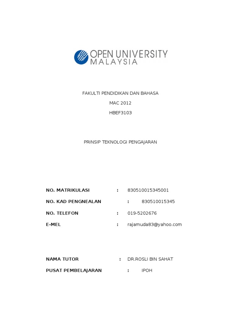 Tugasan Hbef 3103 | PDF