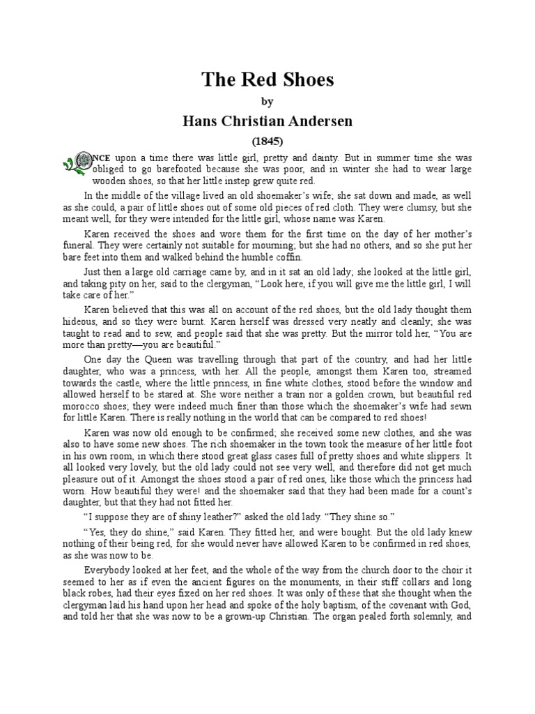 The Red Shoes: Hans Christian Andersen | PDF