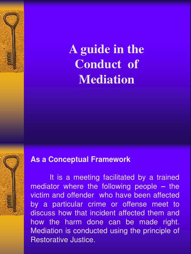 Guide in The Conduct of Mediation & Conferencing (Edited) | PDF ...