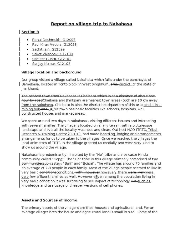 Village_Report.doc | Agriculture | Farms