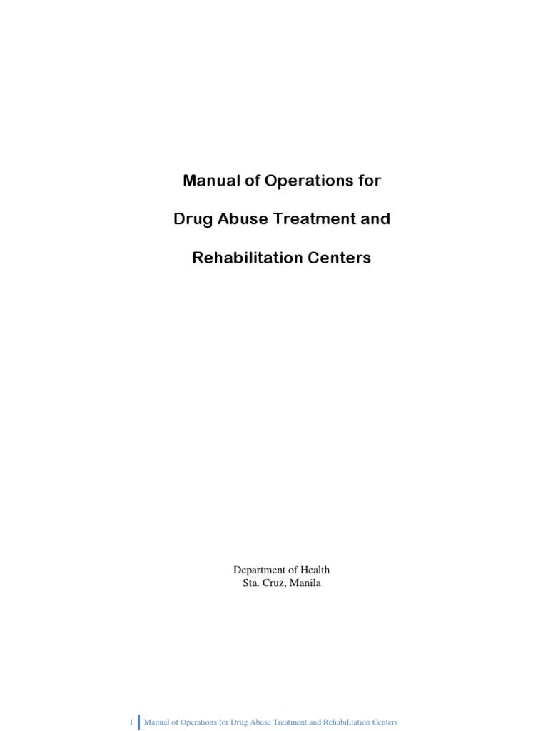 Manual - of - Operations - Drug Abuse Treatment | PDF | Psychotherapy ...