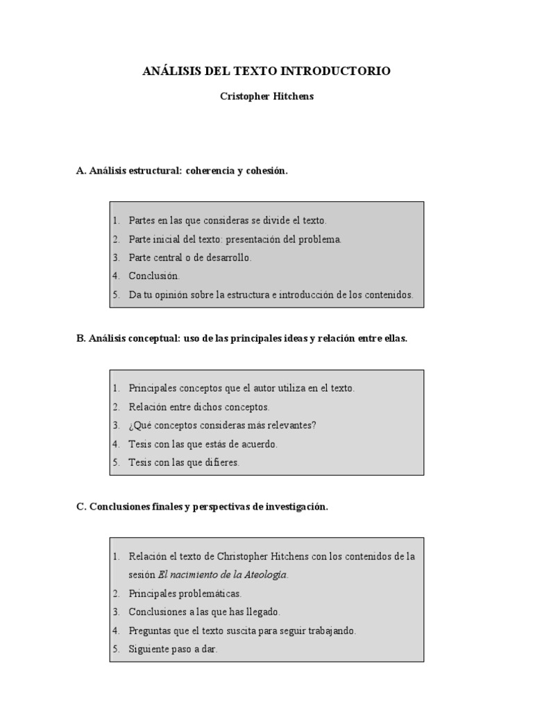 Análisis Del Texto Introductorio de Cristopher Hitchens | PDF
