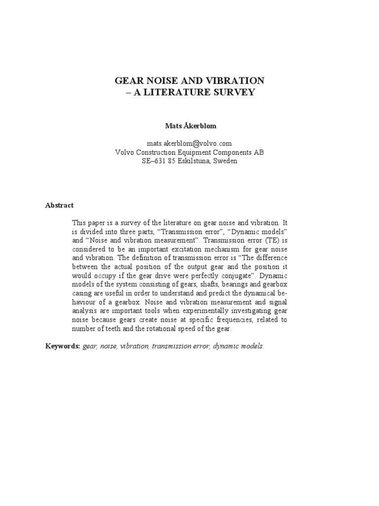 Gear Noise | PDF | Gear | Transmission (Mechanics)