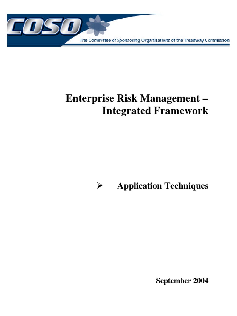 ERM - COSO Application Techniques | PDF | Enterprise Risk Management ...