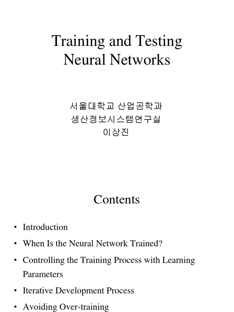 Training and Testing Neural Networks | PDF