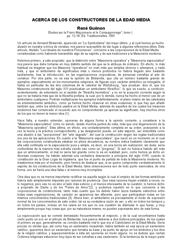 Acerca de Los Constructores de La Edad Media | PDF | Masonería | Edades medias