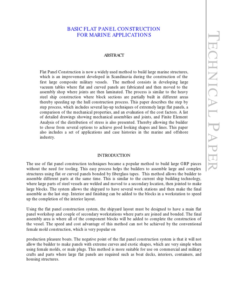 Basic Flat Panel Construction For Marine Applications | PDF | Finite ...