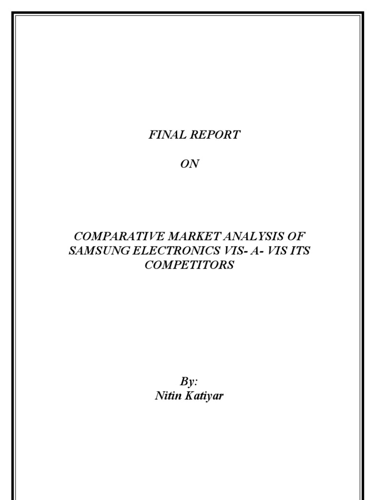 Comparative Market Analysis of Samsung Electronics Vis - A - Vis Its ...