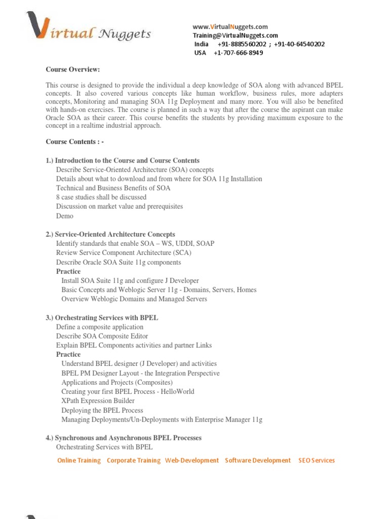 Best Institute For Oracle SOA/BPEL Online Training | PDF | Service Oriented Architecture | Web ...