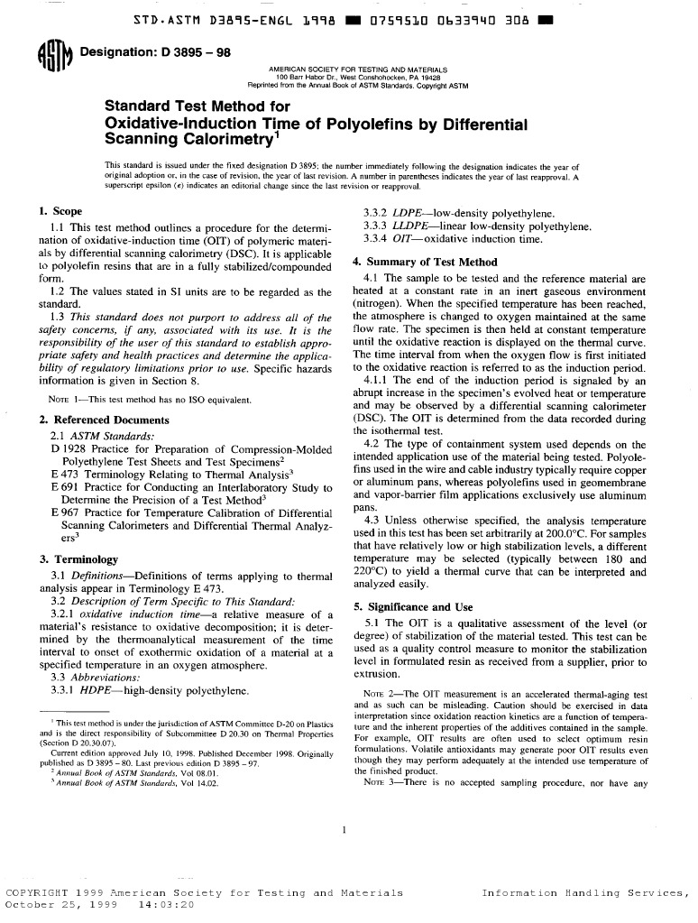 Astm d3895 | PDF