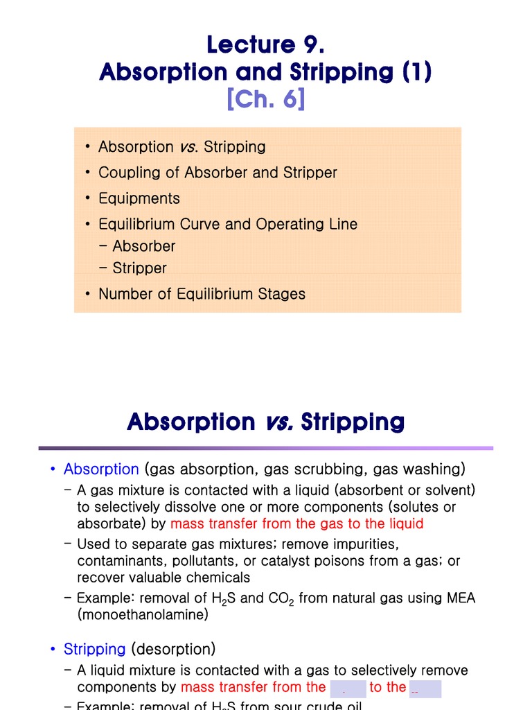 Absorption | PDF | Absorption (Chemistry) | Chemical Process Engineering