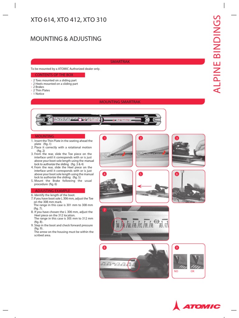 Atomic Ski Bindings Adjustment Guide | PDF