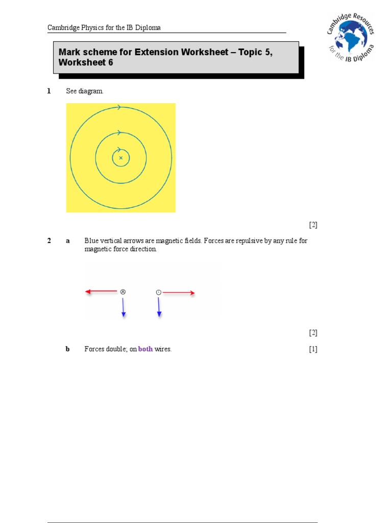 IB Diploma Physics Mark Scheme: Topic 5 | PDF