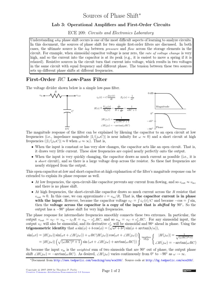 Lab3 Op Amp FO Phase Shift | PDF | Capacitor | Amplifier