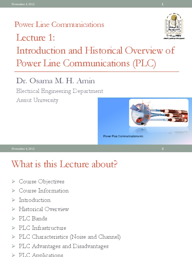 Lecture 1 - Overview of PLC | PDF | Electric Power Transmission | Broadband