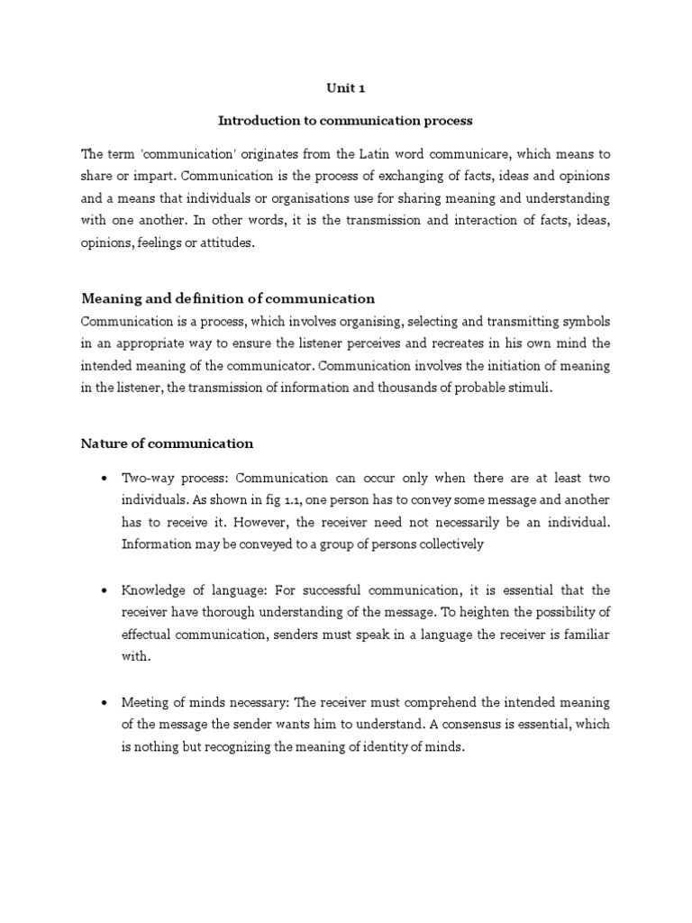 Communication Process | PDF | Communication | Information