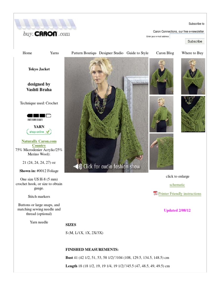 24CE6d01 Tokyo Jacket Free Knitting Pattern 7 Pag | PDF | Crochet ...