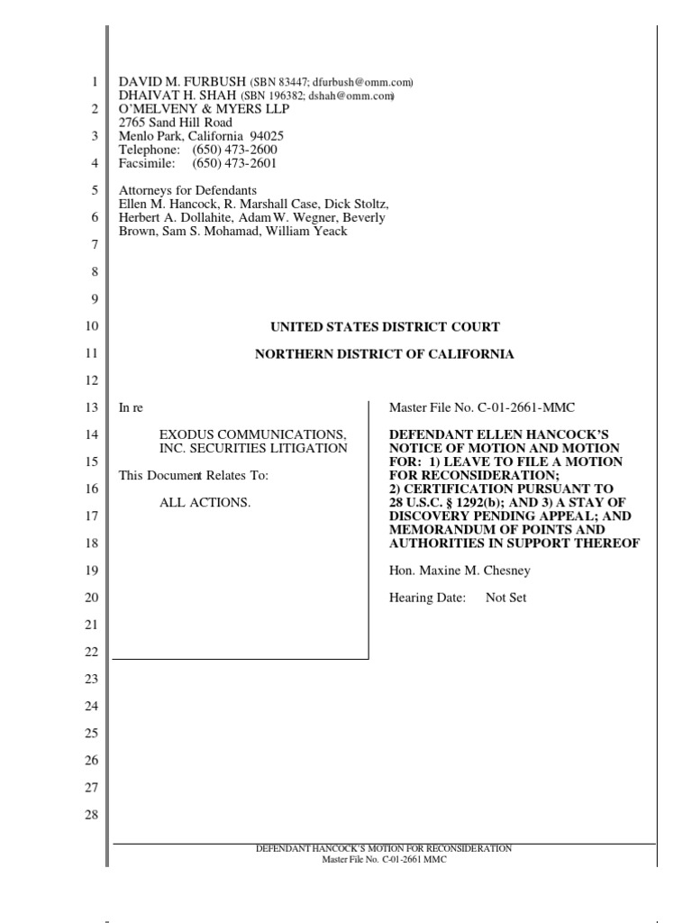 Motion For Reconsideration | PDF | Interlocutory Appeal | Lawsuit