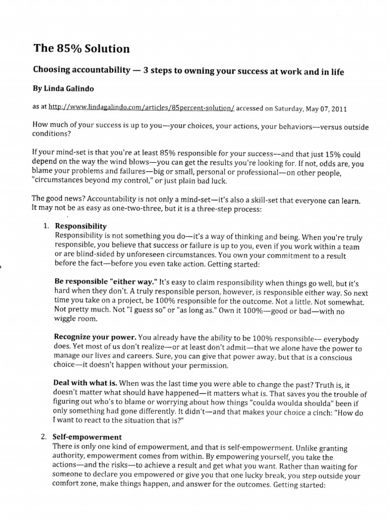 The Power of Personal Accountability | PDF | Empowerment