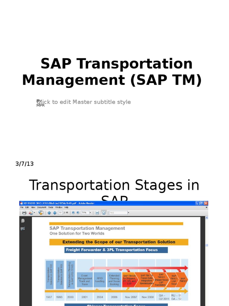 Overview of SAP Transportation Management | PDF | Enterprise Resource ...