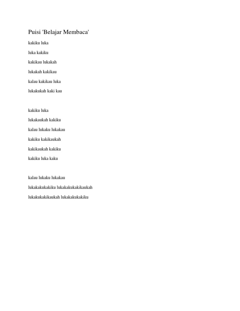 Puisi Belajar Membaca | PDF