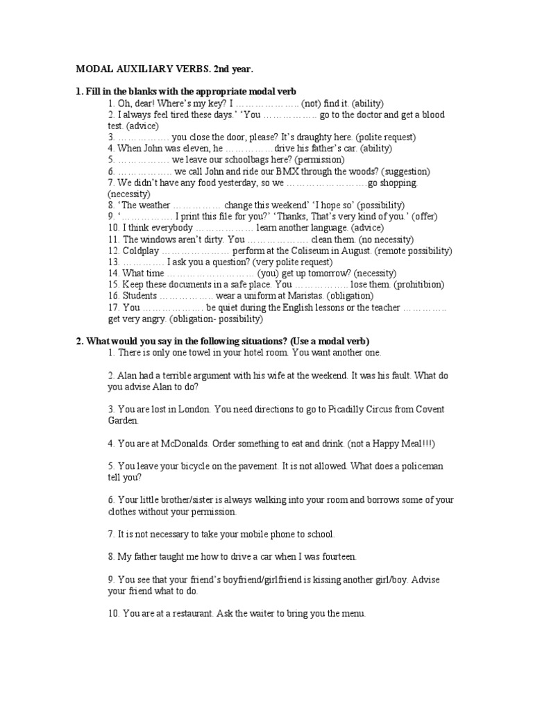 Modal Auxiliary Verbs | PDF | Verb